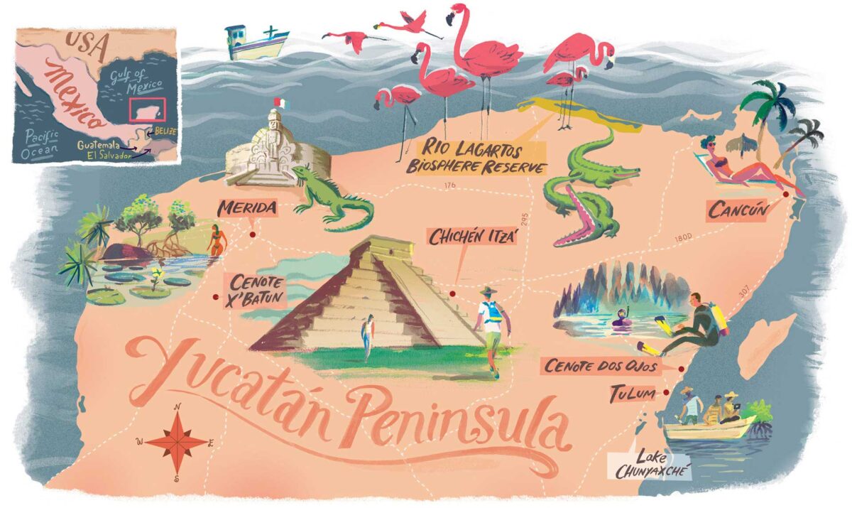 Yucatán Peninsula, Mexico – Wonderful World of Maps